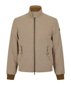 Moncler Houndstooth Check Zip-up Jacket
