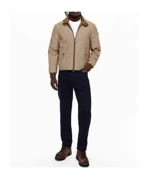 Moncler Houndstooth Check Zip-up Jacket