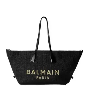 Balmain Solid Color Tote Bag - Black