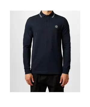 Stone Island Logo Cotton Compass Patch Polo Shirt