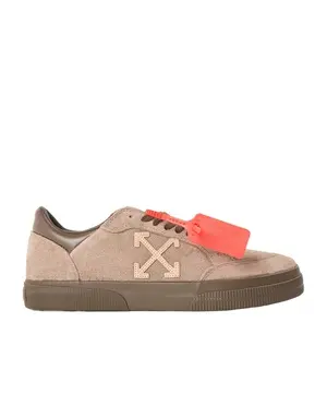 Off-White Suede Canvas Trainers - Nude