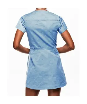 Casablanca Zipper Short Sleeve Dress