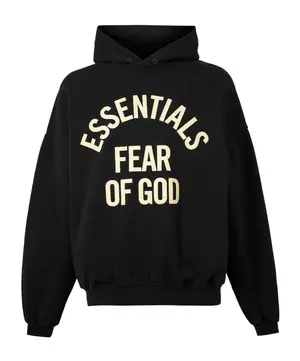 Fear Of God Long-sleeved Hooded Sweatshirt With Logo - Black