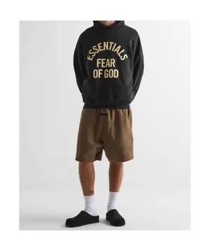 Fear Of God Long-sleeved Hooded Sweatshirt With Logo - Black