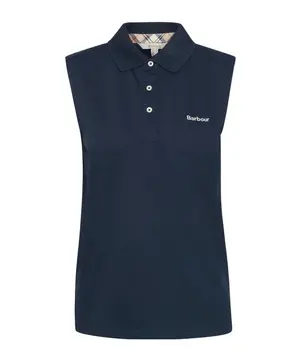 Barbour Logo Sleeveless Polo Shirt - Black