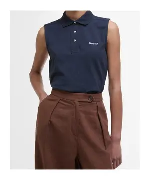 Barbour Logo Sleeveless Polo Shirt - Black