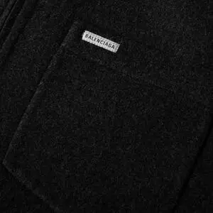 Balenciaga Oversized Zip-up Shirt Jacket With Structured Shoulders