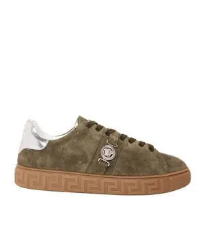Versace Suede Lace-up Low-top Sneakers