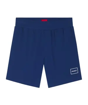Hugo Boss Logo Detail Elastic Waist Shorts - Blue