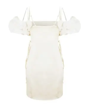Jacquemus Mini Dress With Clean Lines And Draped Sleeves
