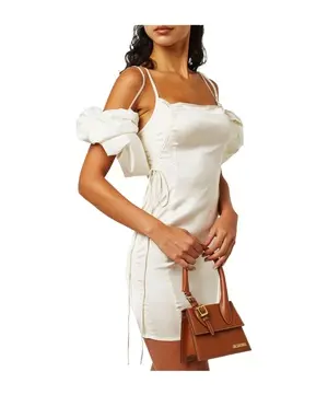 Jacquemus Mini Dress With Clean Lines And Draped Sleeves