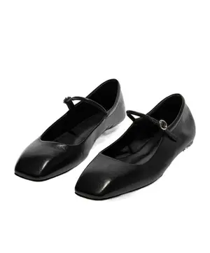 AeydĒ Nappa Leather Ballet Flats - Black