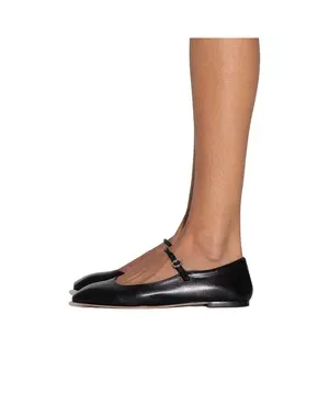 AeydĒ Nappa Leather Ballet Flats - Black
