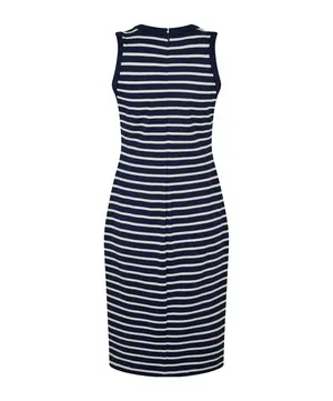 Ralph Lauren Striped Tea-length Dress With Button Detail