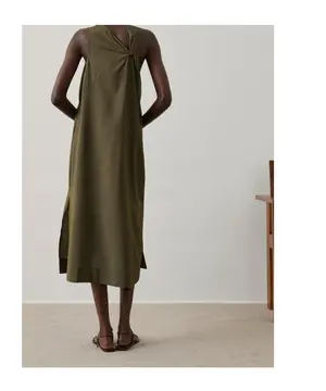 Soeur Sleeveless Pleated Shift Dress With Side Slits