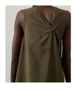Soeur Sleeveless Pleated Shift Dress With Side Slits