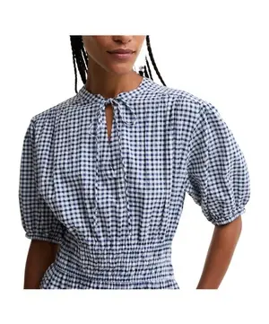 Barbour Checked A-line Midi Dress