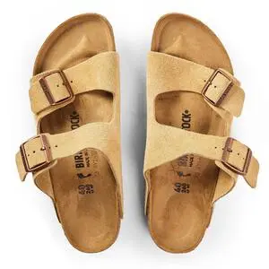 BIRKENSTOCK Buckled Suede Sandals - Nude