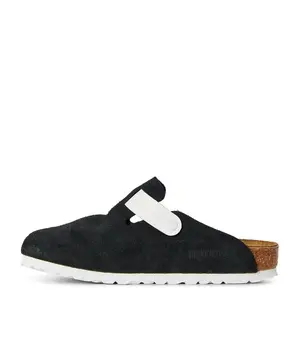 BIRKENSTOCK Suede Mule With Buckle Detail