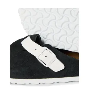 BIRKENSTOCK Suede Mule With Buckle Detail