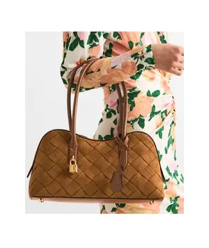 Stella McCartney Woven Top Handle Bag With Lock Detail