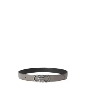 FERRAGAMO Reversible Belt With Signature Buckle - Gray