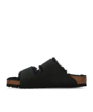 BIRKENSTOCK Sandals With Buckled Straps And Shearling Lining - Black