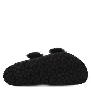 BIRKENSTOCK Sandals With Buckled Straps And Shearling Lining - Black