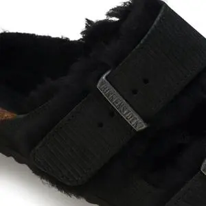 BIRKENSTOCK Sandals With Buckled Straps And Shearling Lining - Black