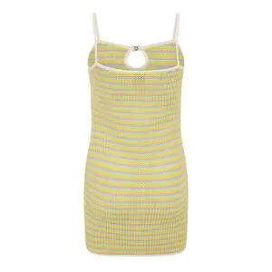 Casablanca Crochet Mini Dress With Stripes And Cut-out Detail