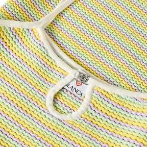 Casablanca Crochet Mini Dress With Stripes And Cut-out Detail