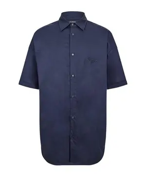 Balmain Short Sleeve Plain Shirt - Blue