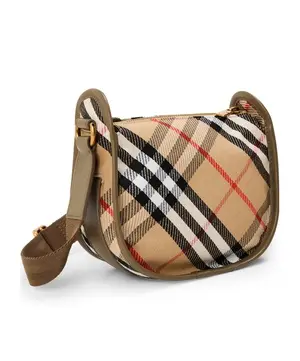 Burberry Plaid Saddle Bag - Sand-colored