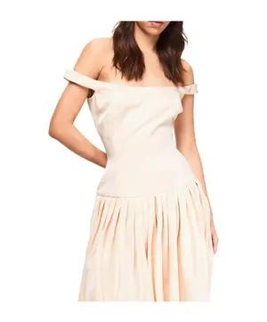 Magda Butrym Off-the-shoulder Maxi Dress With Pleated Skirt