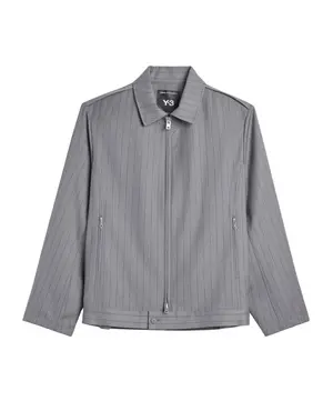 Y3 Striped Zip-up Jacket - Granite Gray