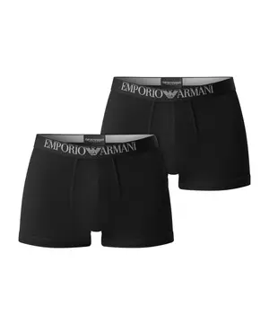 Emporio Armani Ribbed Cotton Boxer Briefs - Black