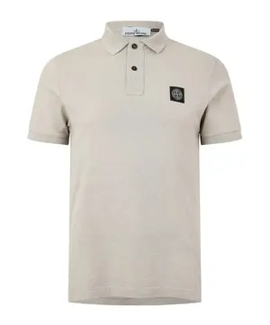 Stone Island Cotton Compass Logo Polo Shirt - Nude