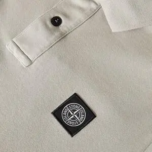 Stone Island Cotton Compass Logo Polo Shirt