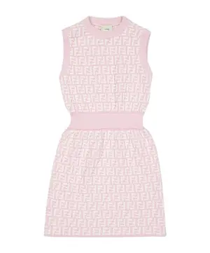 Fendi Knitted Ff Print Sleeveless Dress - Pink