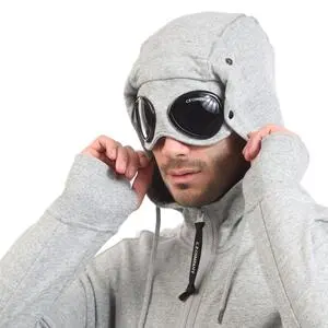 C.P. COMPANY Diagonal Raised Fleece Lens Zip Hoodie