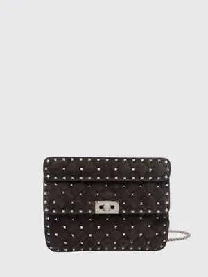 Valentino Garavani Rockstud Leather Handbag With Studs And Chain Strap - Brown