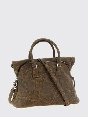 MAISON MARGIELA 5ac Abstract-print Leather Handbag - Brown