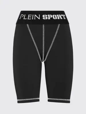 PLEIN SPORT High-waisted Logo Trimmed Biker Shorts
