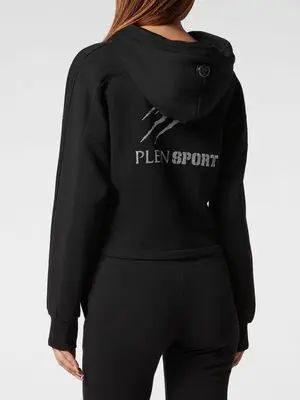 PLEIN SPORT Cropped Zip-up Hoodie With Logo Detail