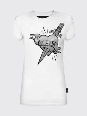 Philipp Plein Embellished Heart And Dagger T-shirt - White
