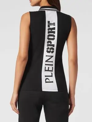 PLEIN SPORT Sleeveless Polo Shirt - Black