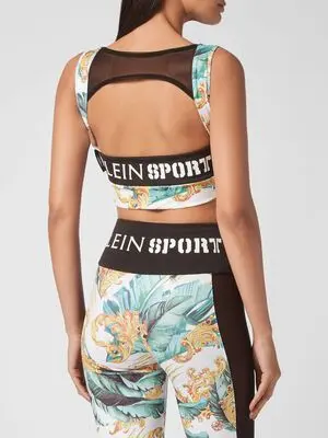 PLEIN SPORT Cropped Graphic Sports Top