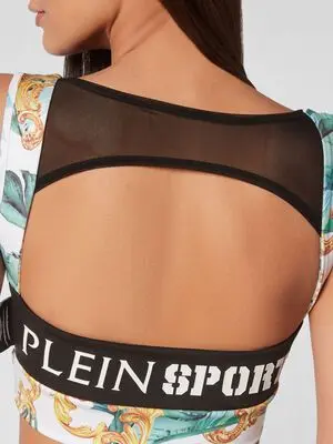 PLEIN SPORT Cropped Graphic Sports Top