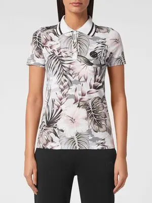 PLEIN SPORT Tropical Print Polo Shirt