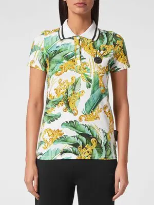 PLEIN SPORT Tropical Print Polo Shirt